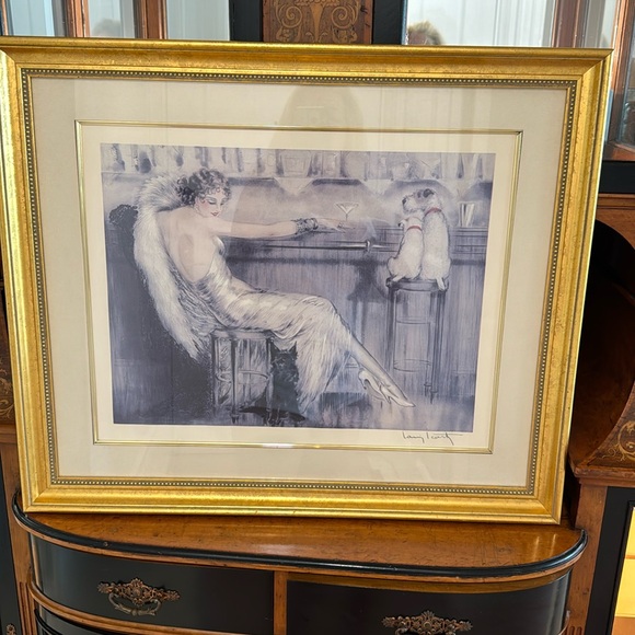 Wall Decor | Louis Icart Signed Etching Cocktail Woman At Bar With Two ...